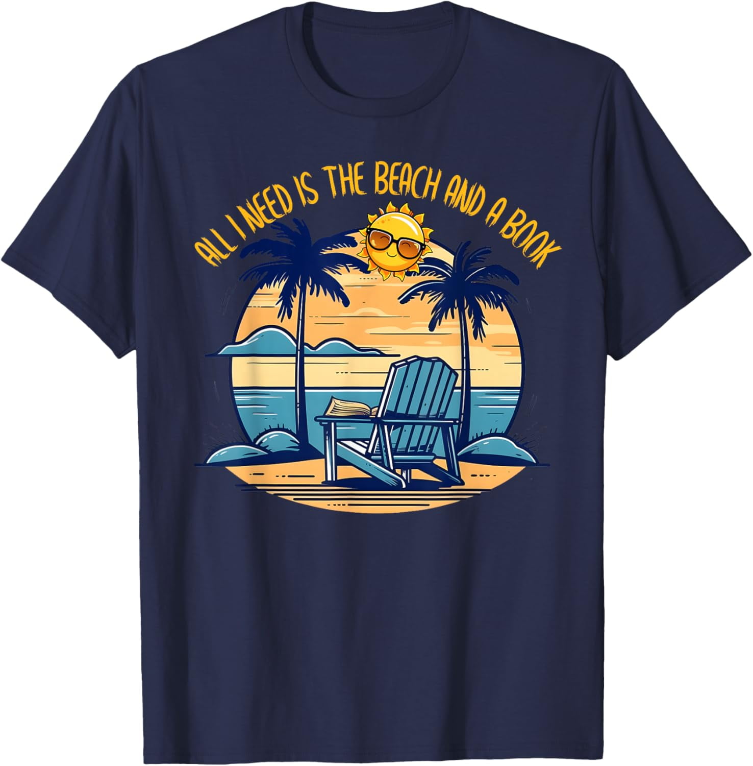Beach Book Summer Reading Sun Tropical Ocean Bookworm Sunset T Shirt ...