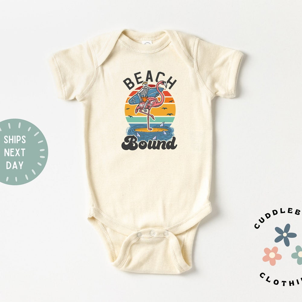 Beach Bound Baby Bodysuit, Retro Summer, Beach Baby, Surfing Lover ...