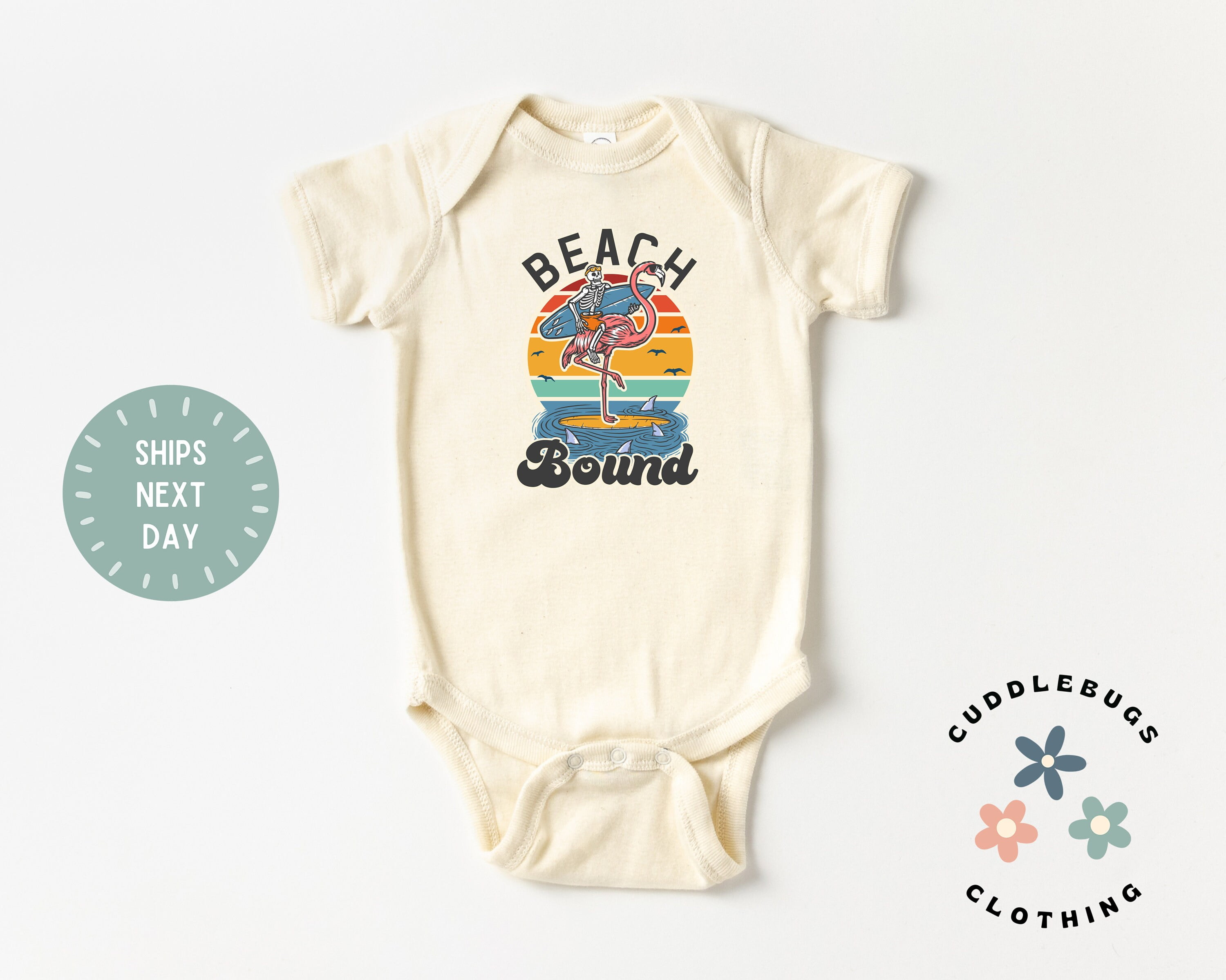 Beach Bound Baby Onesies Bodysuit, Retro Summer, Beach Baby, Surfing ...
