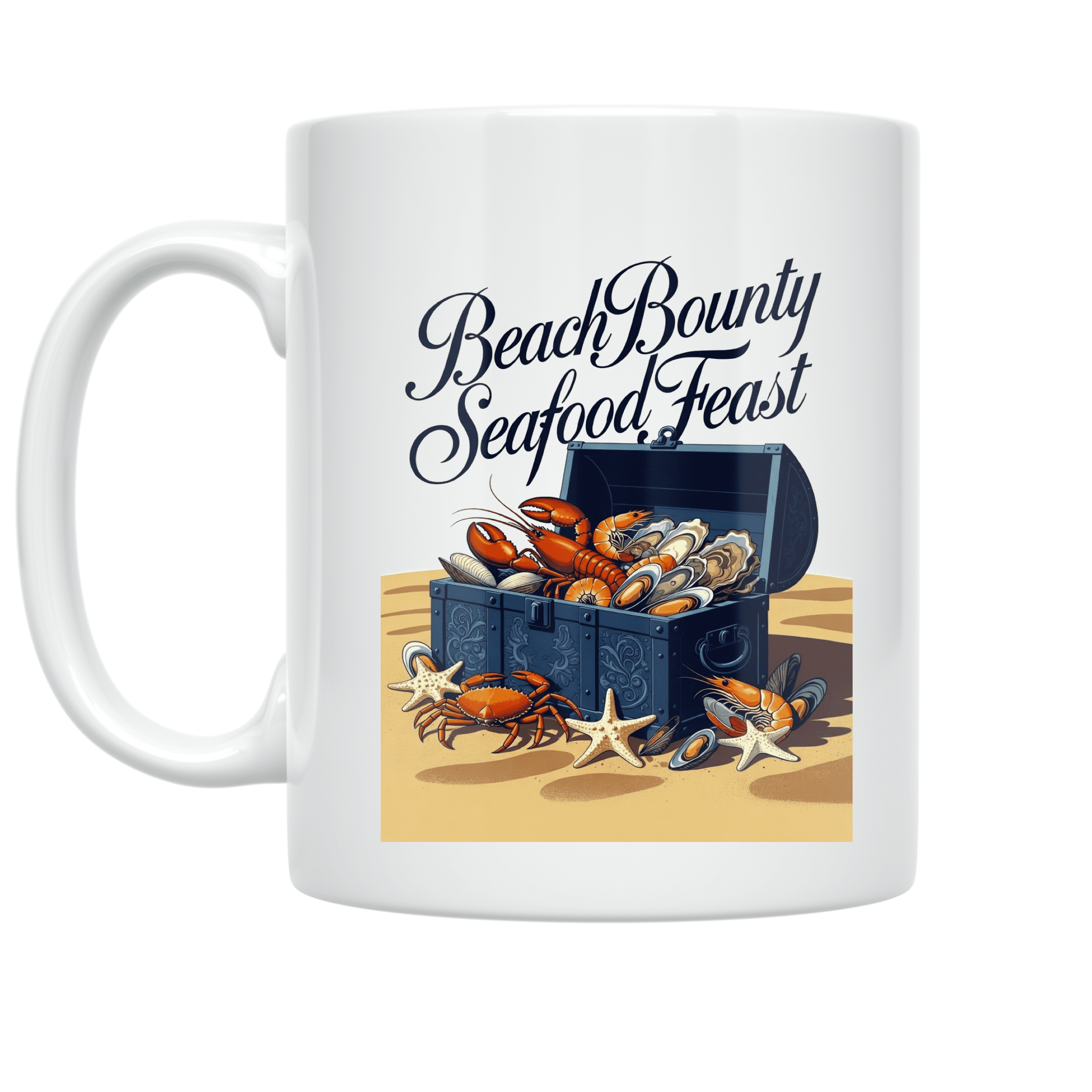 Beach Bounty Seafood Feast Design - Seafood Lover - 11 oz Ceramic ...