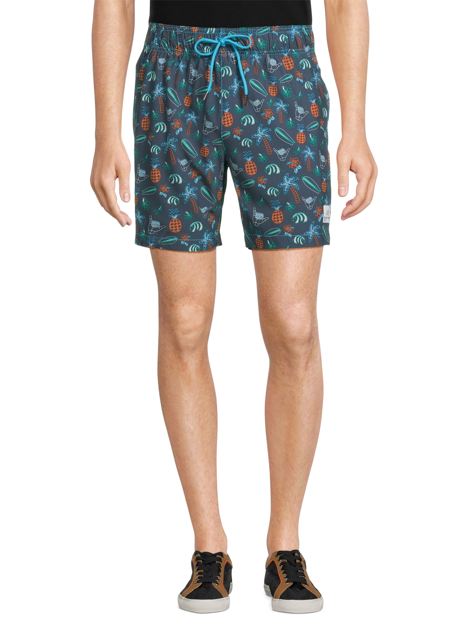 Beach Bros. Men's Novelty Print Swim Trunks with Stretch, 6.5" Inseam ...