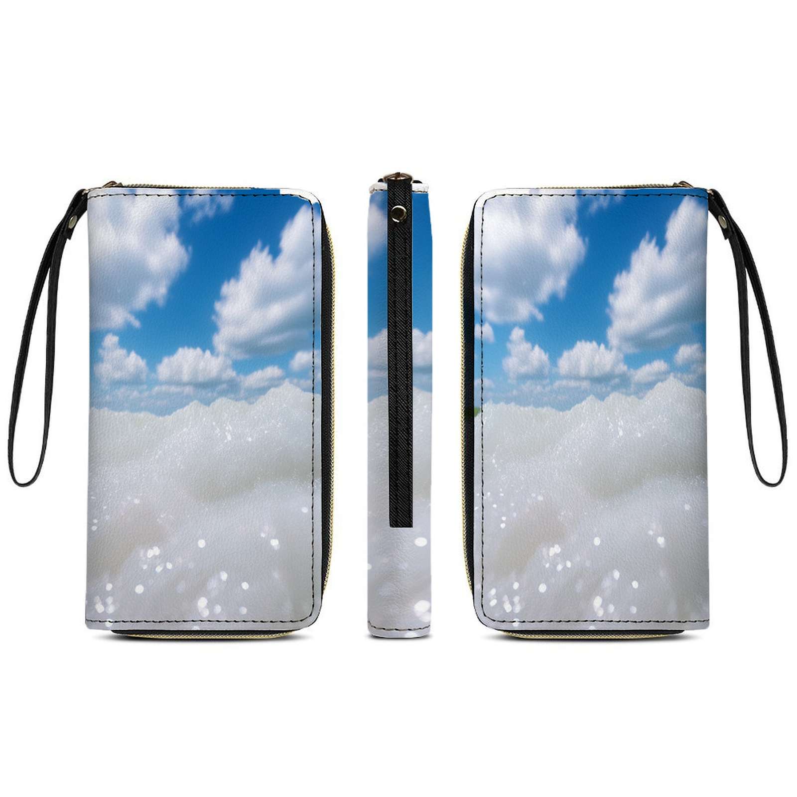 Beach Bubble Bliss Long Wallets For Women PU Leather Purse Card Holder ...