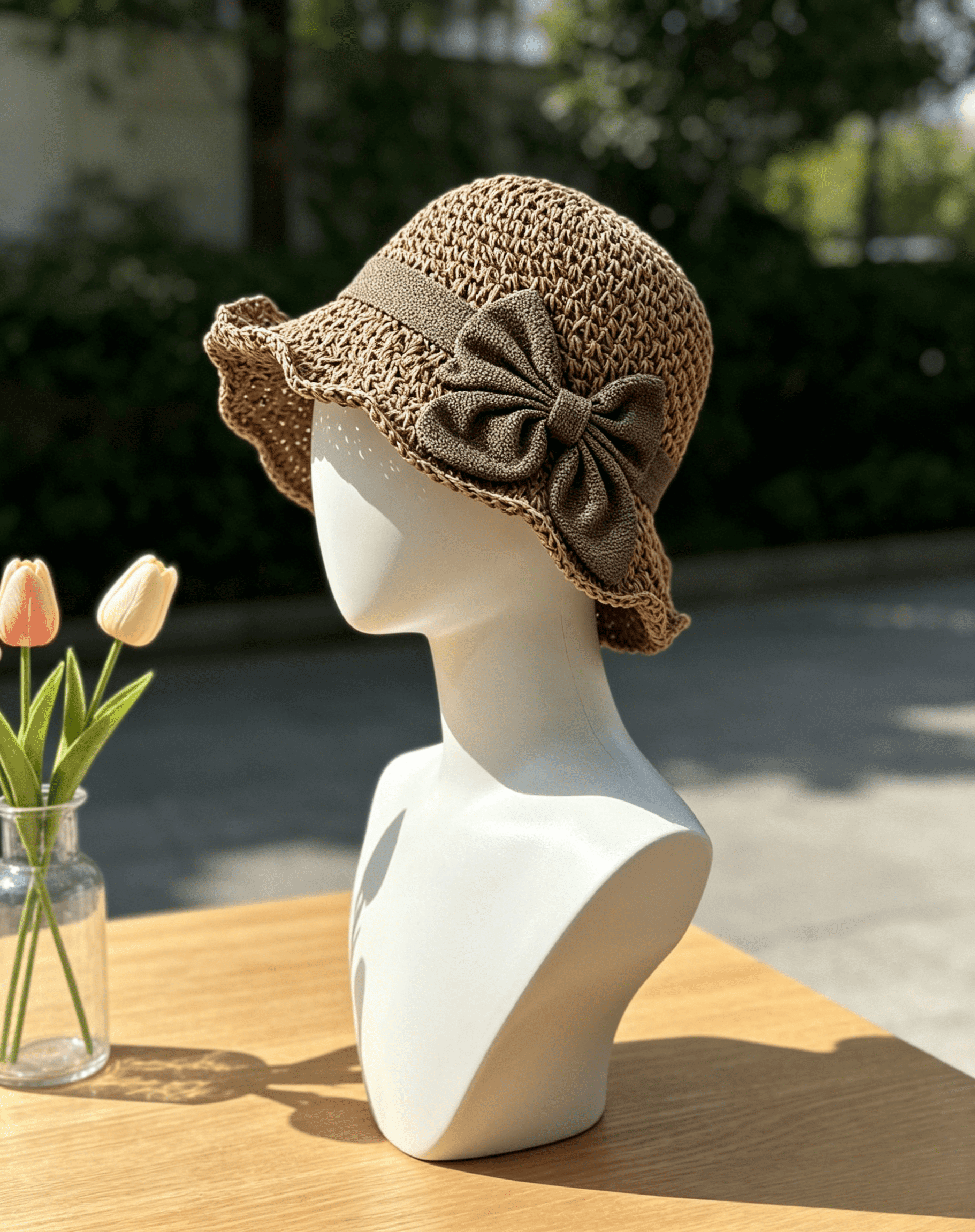 Beach Bucket Hat for Women Ladies Wide Brim Summer Straw Sun Hat UPF50 ...