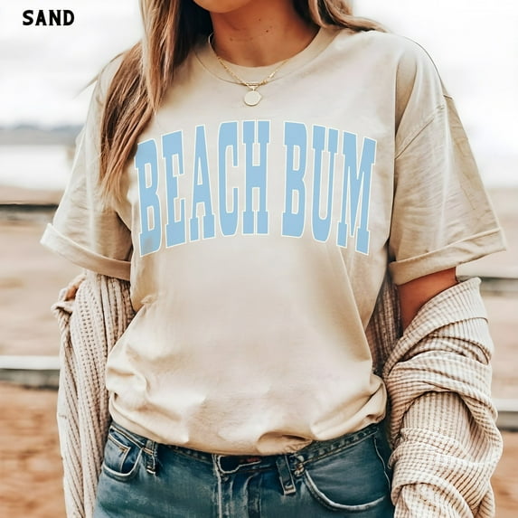 Beach Bum Beach Vacation Tee, Varsity Letters Beach Family Vacation ...