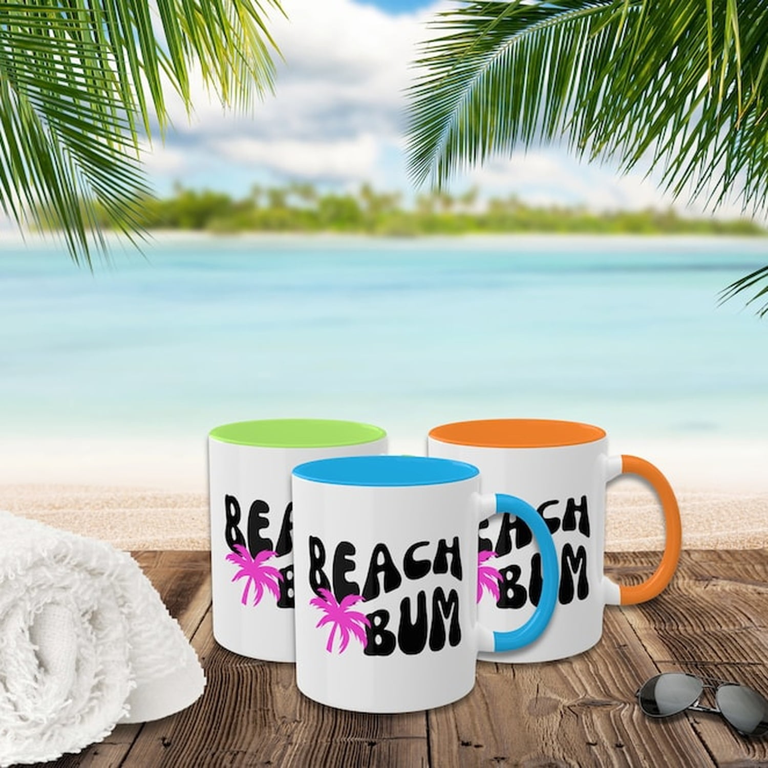 Beach Bum Colorful 11oz Mug Beach Lovers Coffee Mug Tea Cup Gift for ...
