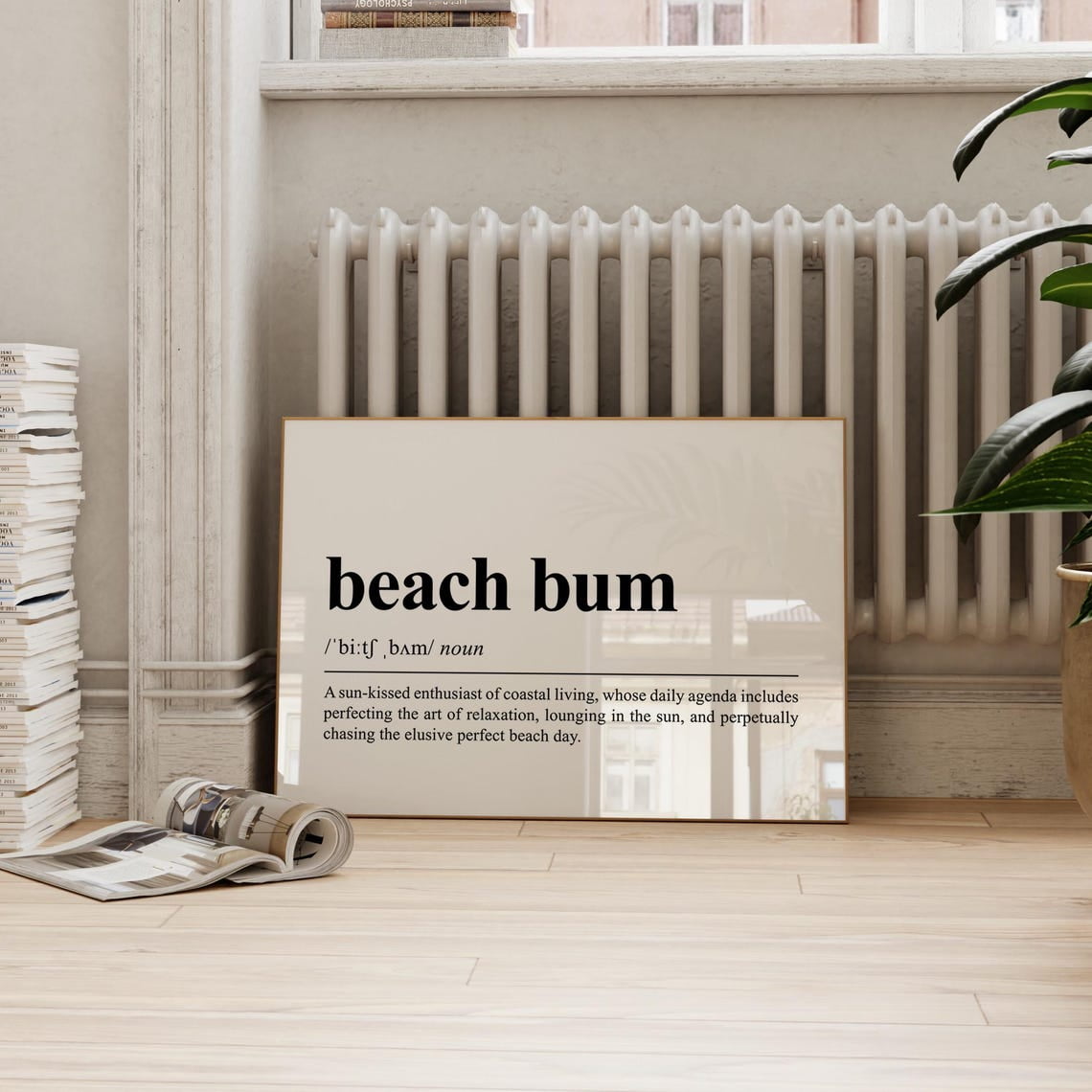 Beach Bum Definition Art Print, Coastal Decor Home Decor #1435 ...