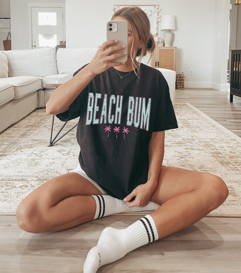 Beach Bum Distressed Comfort Colors Shirt | Summer Beachy Graphic Tee ...