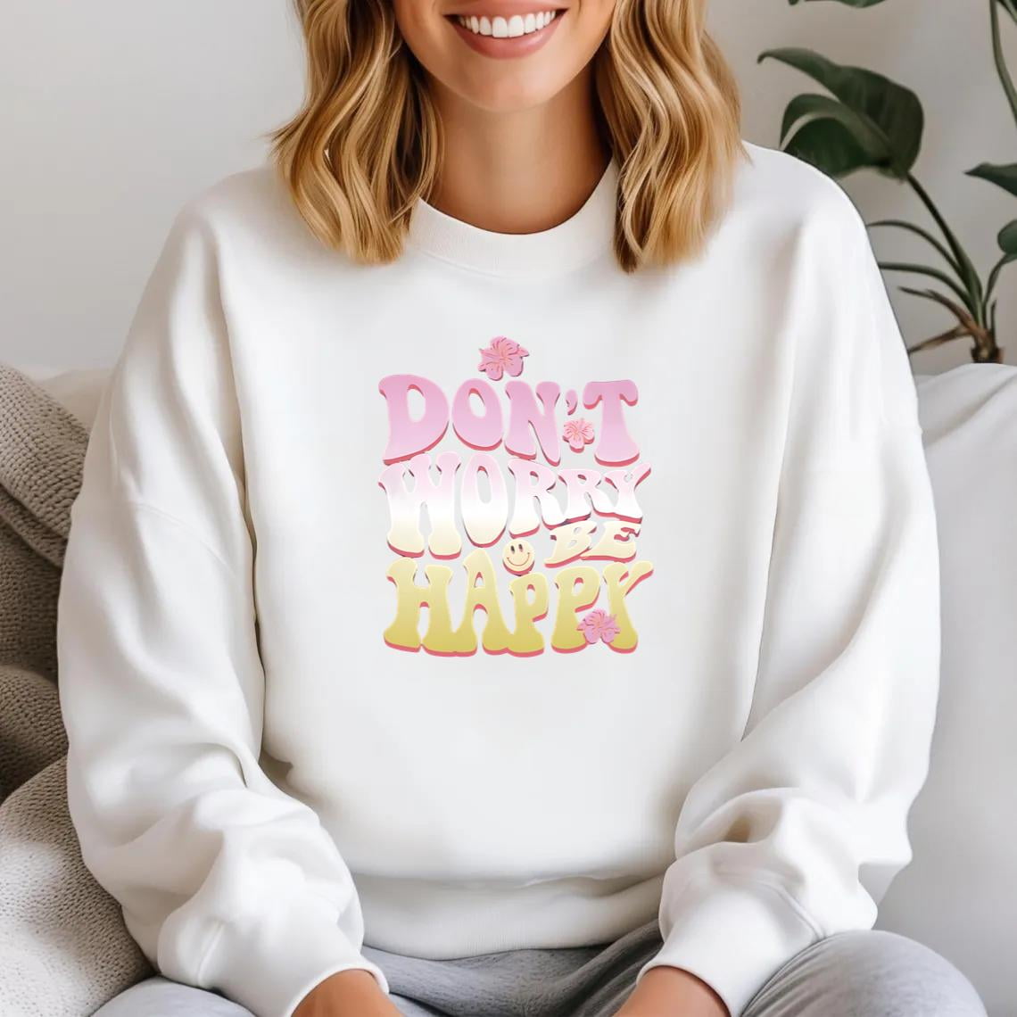 Beach Bum Dont Worry Be Happy Funny Retro Coastal Vibe Sweatshirt, for ...