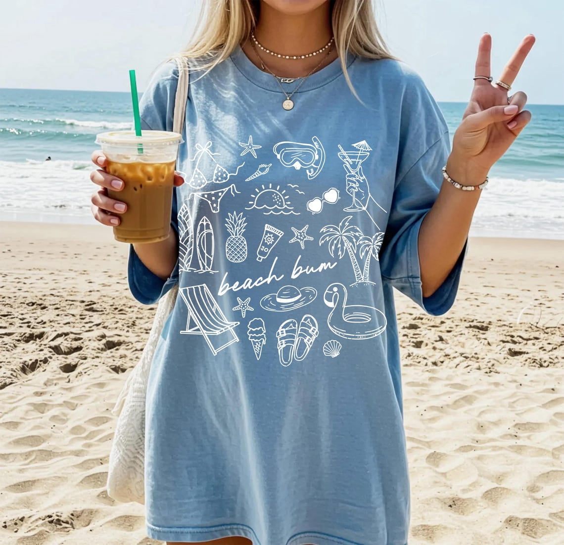 Beach Bum Graphic T Shirt Summer Coastal Vibes - Walmart.com