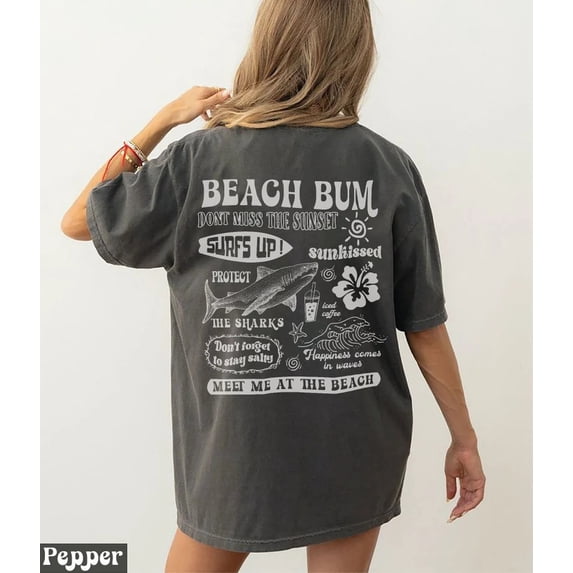Beach Bum Preppy Summer Ocean Vacation Style T-Shirt - Walmart.com