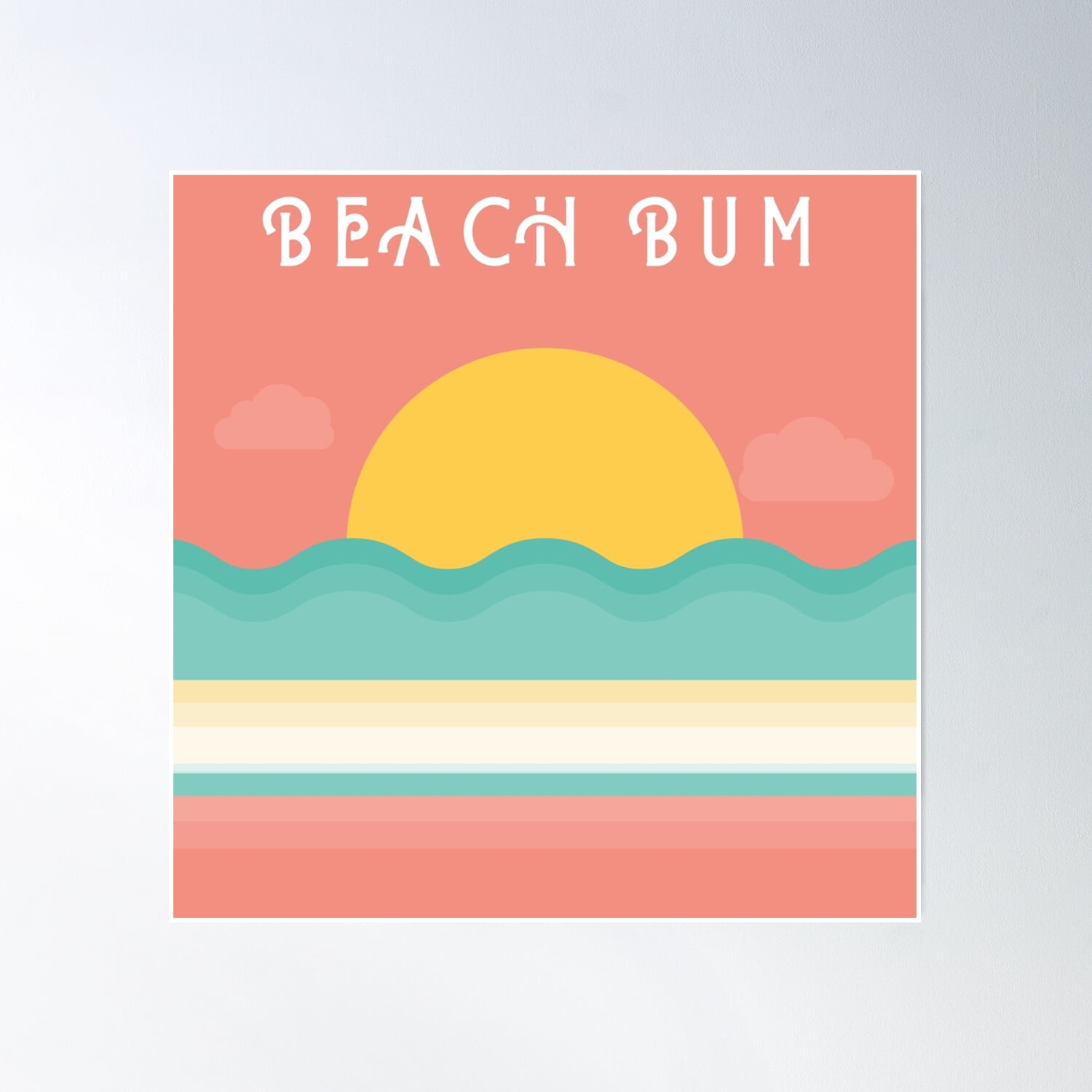 Beach Bum. Retro, Vintage Beach Design For The Beach Lovers Out There ...