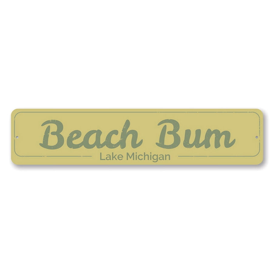 Beach Bum Sign Beach Sign Beach House Decor Metal Decor Sign Size: 4 x ...