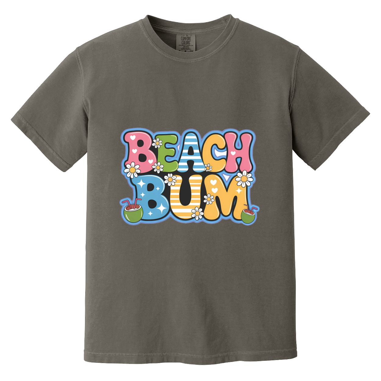 Beach Bum Simple Vacation Chill Mood Quote Comfort Color T-Shirt, for ...