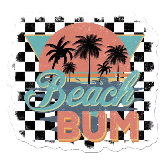 Beach Bum Sticker Phone Decal Water Bottle Stickers Car Decals, Laptop ...