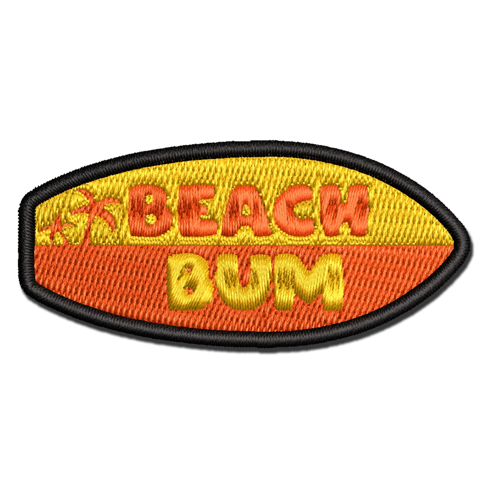 Beach Bum Surfboard Surfer Applique Multi-Color Embroidered Iron-On Patch - 2.0 Inch Mini ...