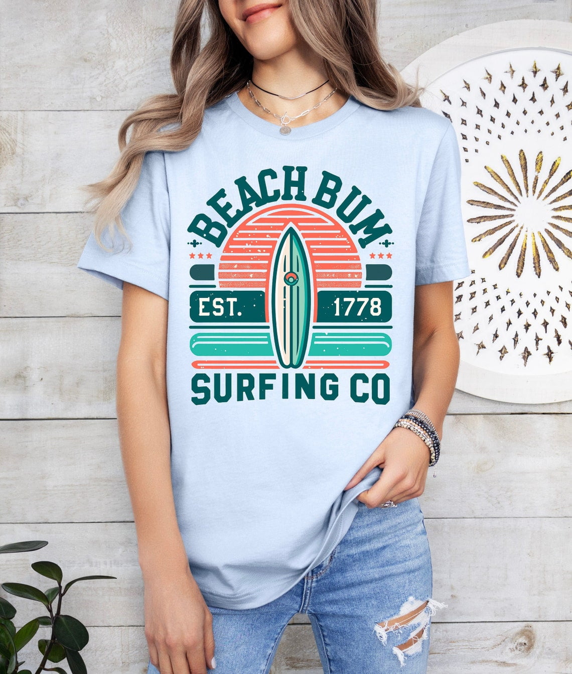 Beach Bum Surfing Co Shirt: Summer Ocean Tee All Size S-5XL - Walmart.com