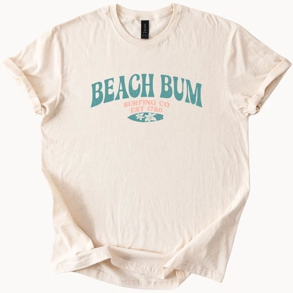 Beach Bum Surfing Co T Shirt Retro Surf Graphic Tee, Unisex T-Shirt ...