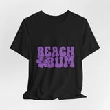 Beach Bum Unisex Tee, Groovy Font T-Shirt, Hibiscus Graphic Tee, Summer ...