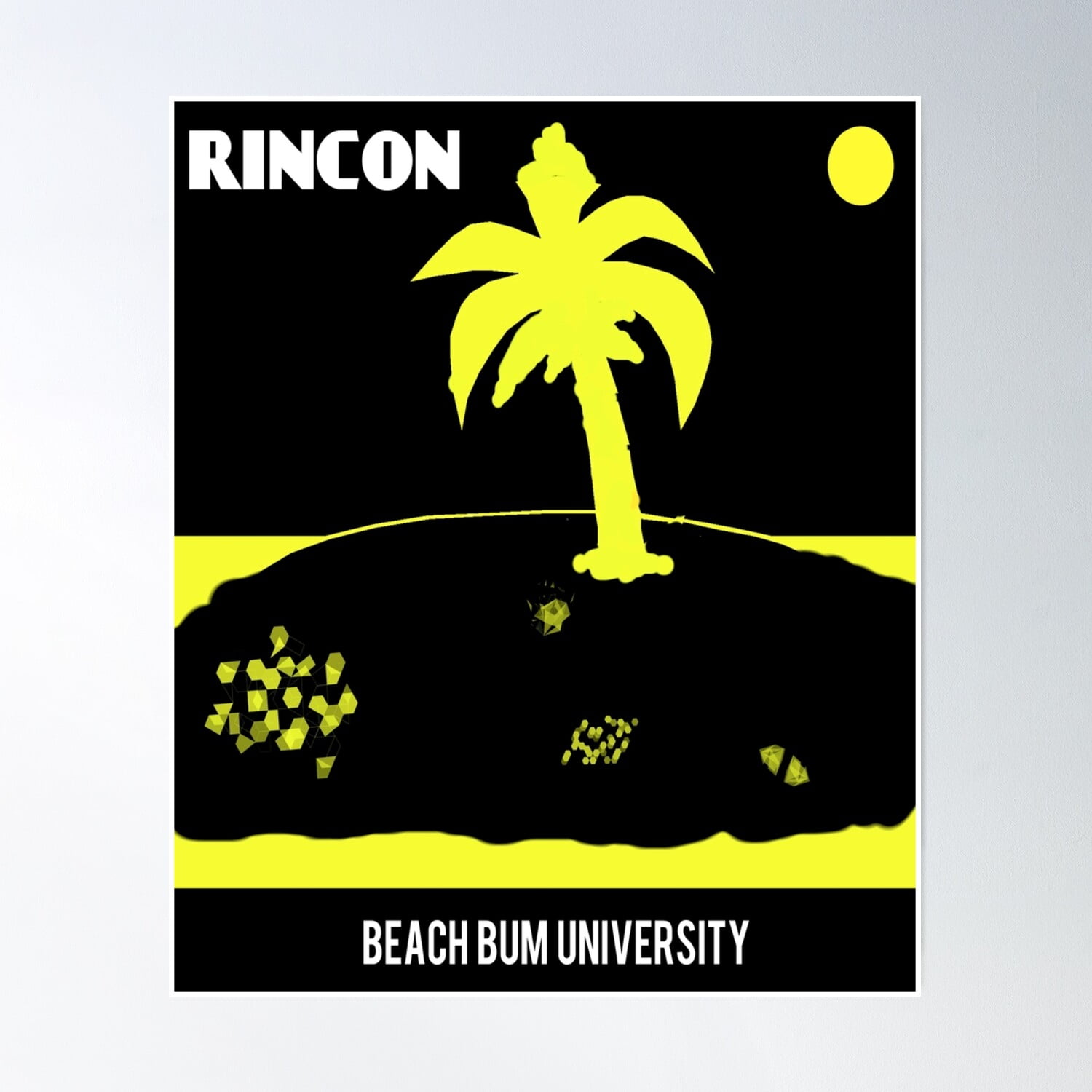 Beach Bum University Of Rincon Poster Wall Art, Modern Wall Decor, 8x12 ...