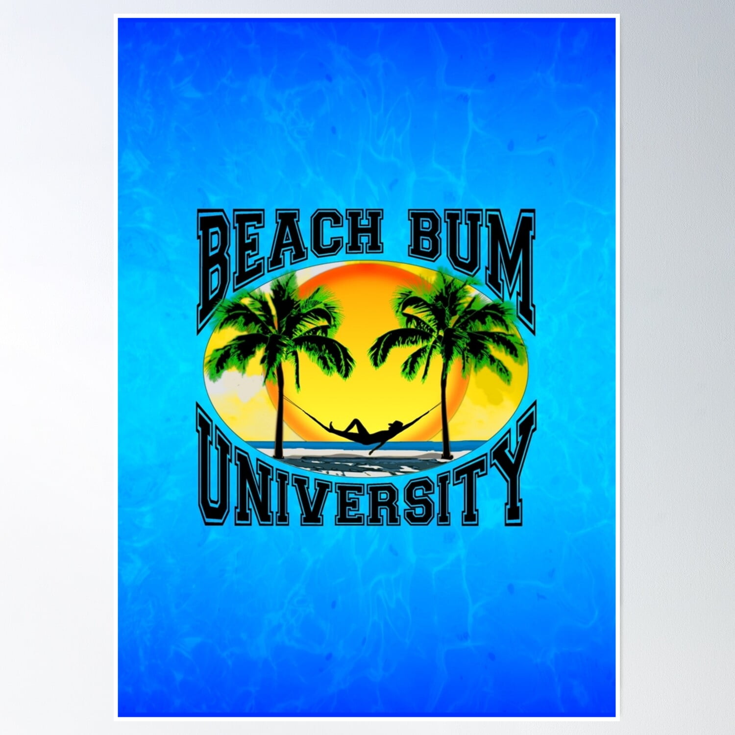 Beach Bum University Poster Wall Art, Modern Wall Decor, 16x24 UNFRAMED ...