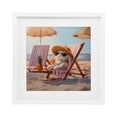 Beach Bun Relaxation White Framed Print Under Glass, design by Lucia ...