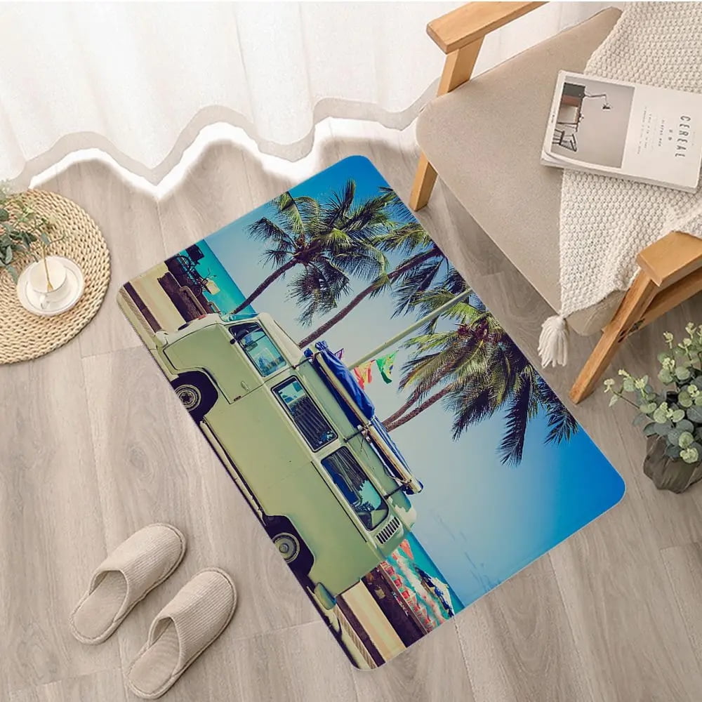 Beach Bus Floor Mat Kids Room Bedroom ration Balcony Anti-Slip Door Mat ...