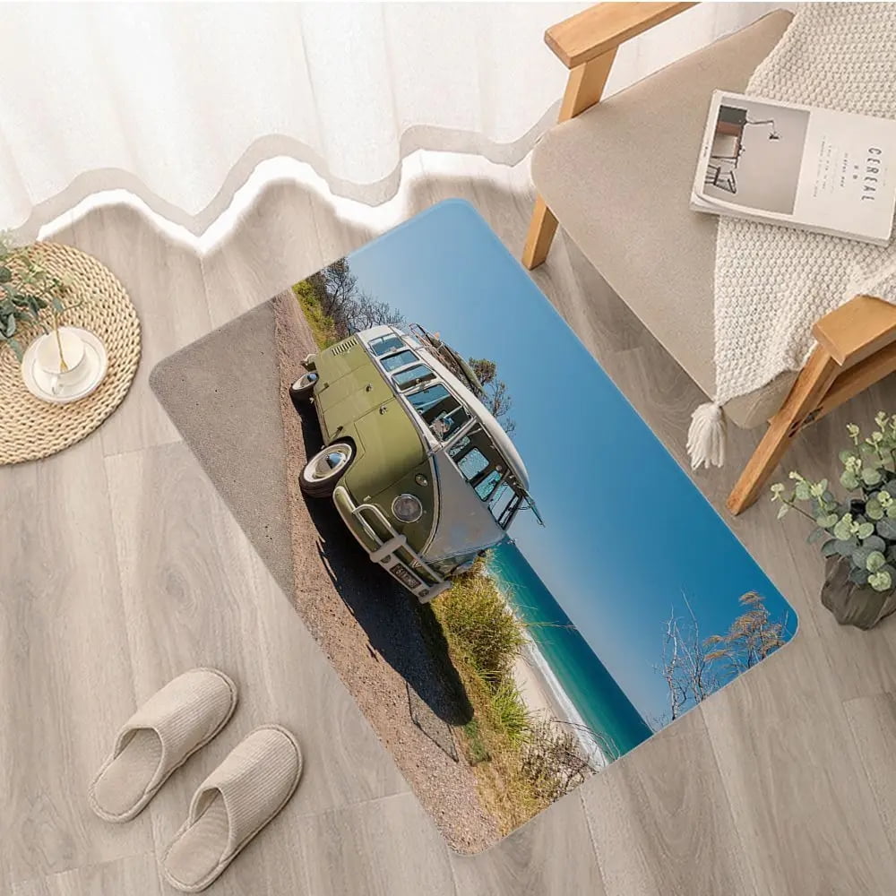 Beach Bus Floor Mat Kids Room Bedroom ration Balcony Anti-Slip Door Mat ...