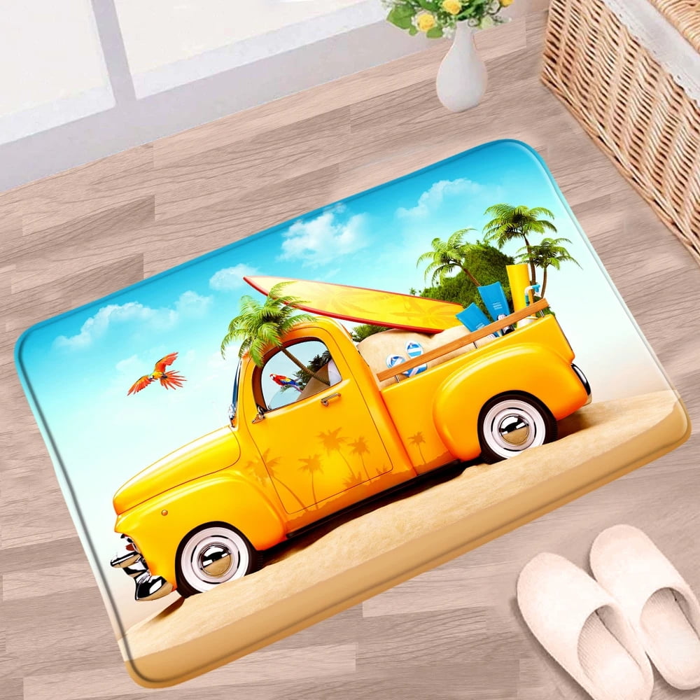 Beach Bus Floor Mat Kids Room Bedroom ration Balcony Anti-Slip Door Mat ...