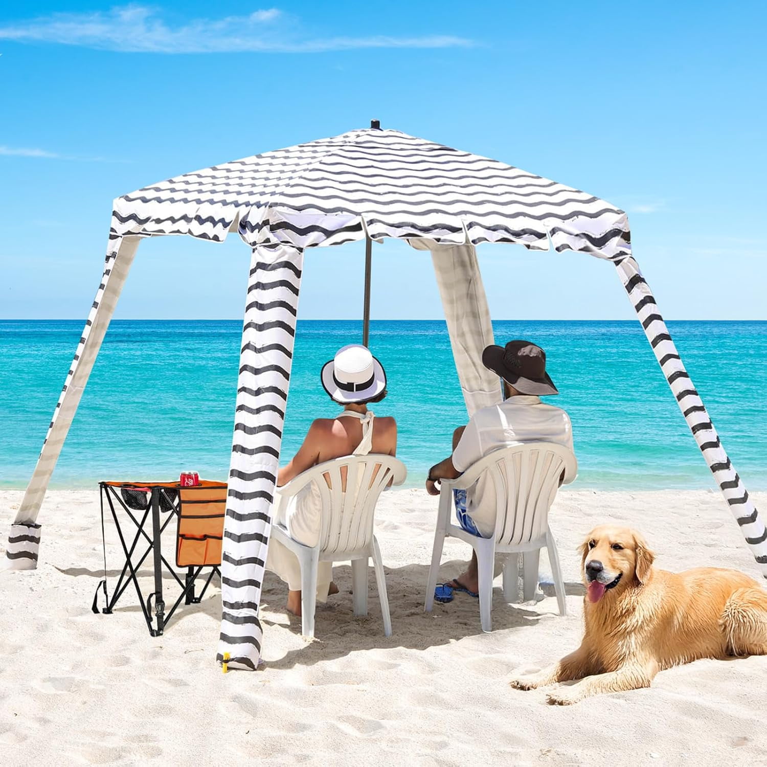 Beach Cabana with Foldable Camping Table - UPF 100+ UV Protection Beach ...