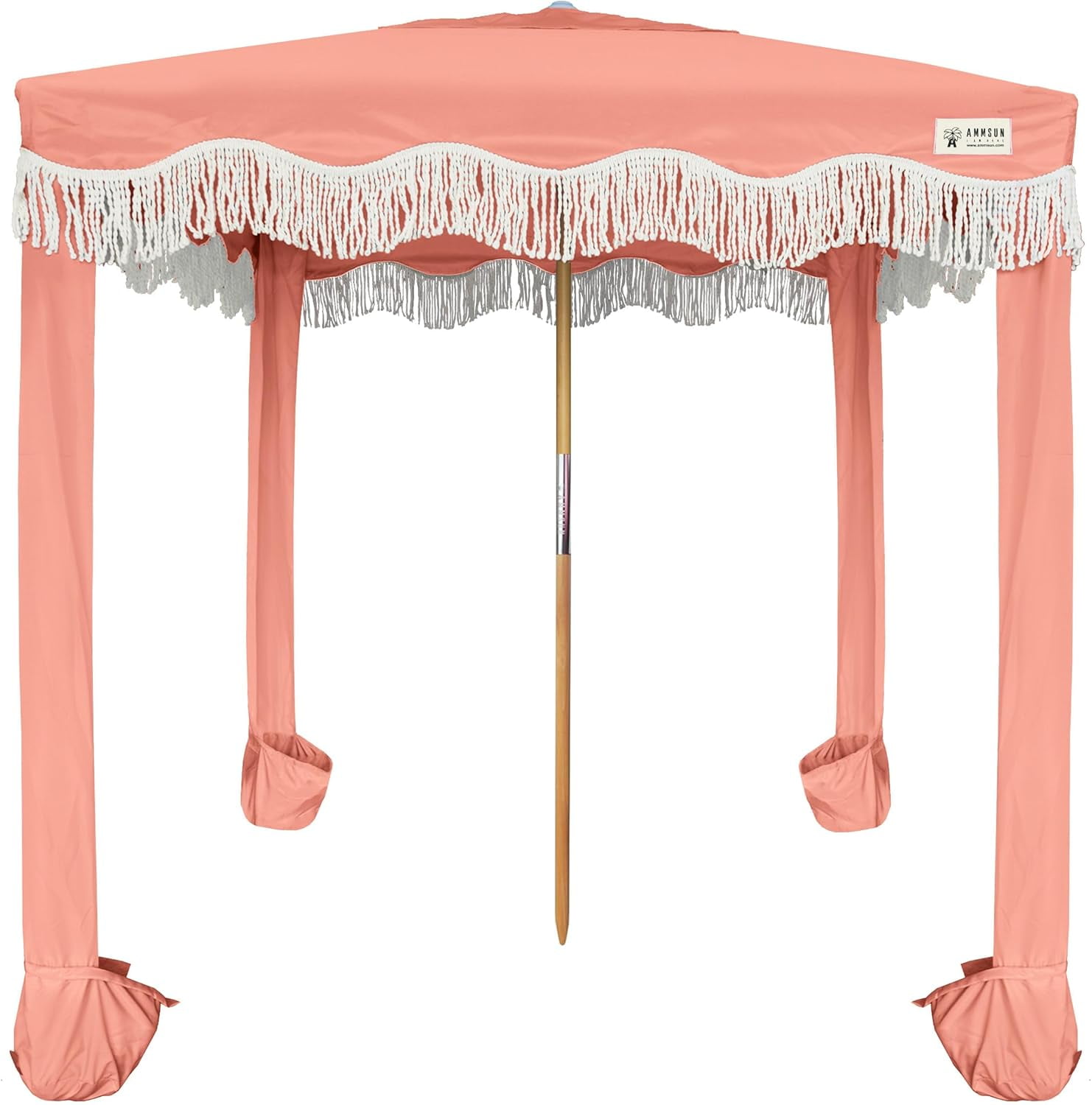 Beach Cabana with Fringe, 6'×6' Boho Beach Canopy with Tassels, Easy ...