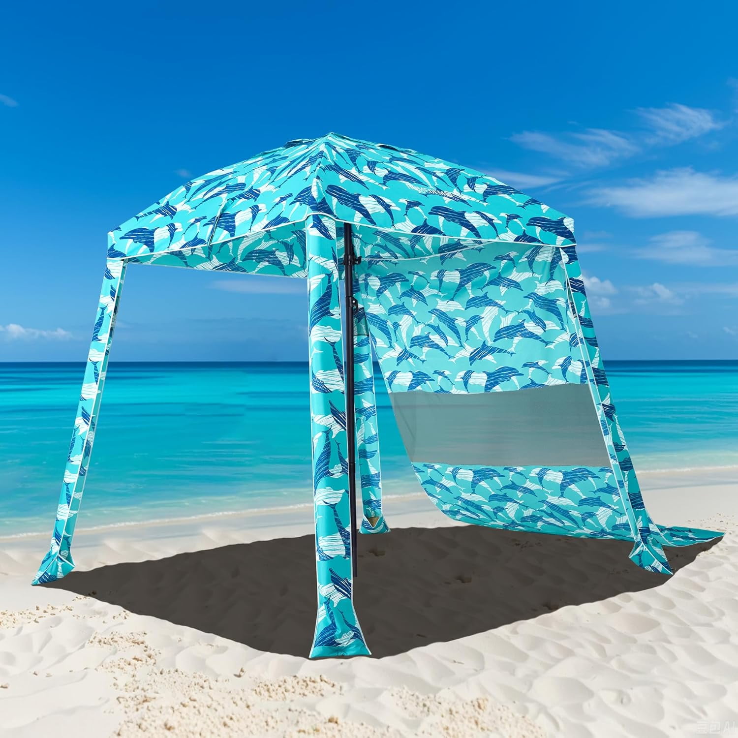 Beach Cabana UPF 50+, 6'×6' Beach Canopy, Easy Set up and Take Down ...