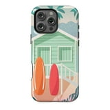 Beach Cabin Coastal Summer Scene Phone Case for iPhone 17 16 15 14 13 ...