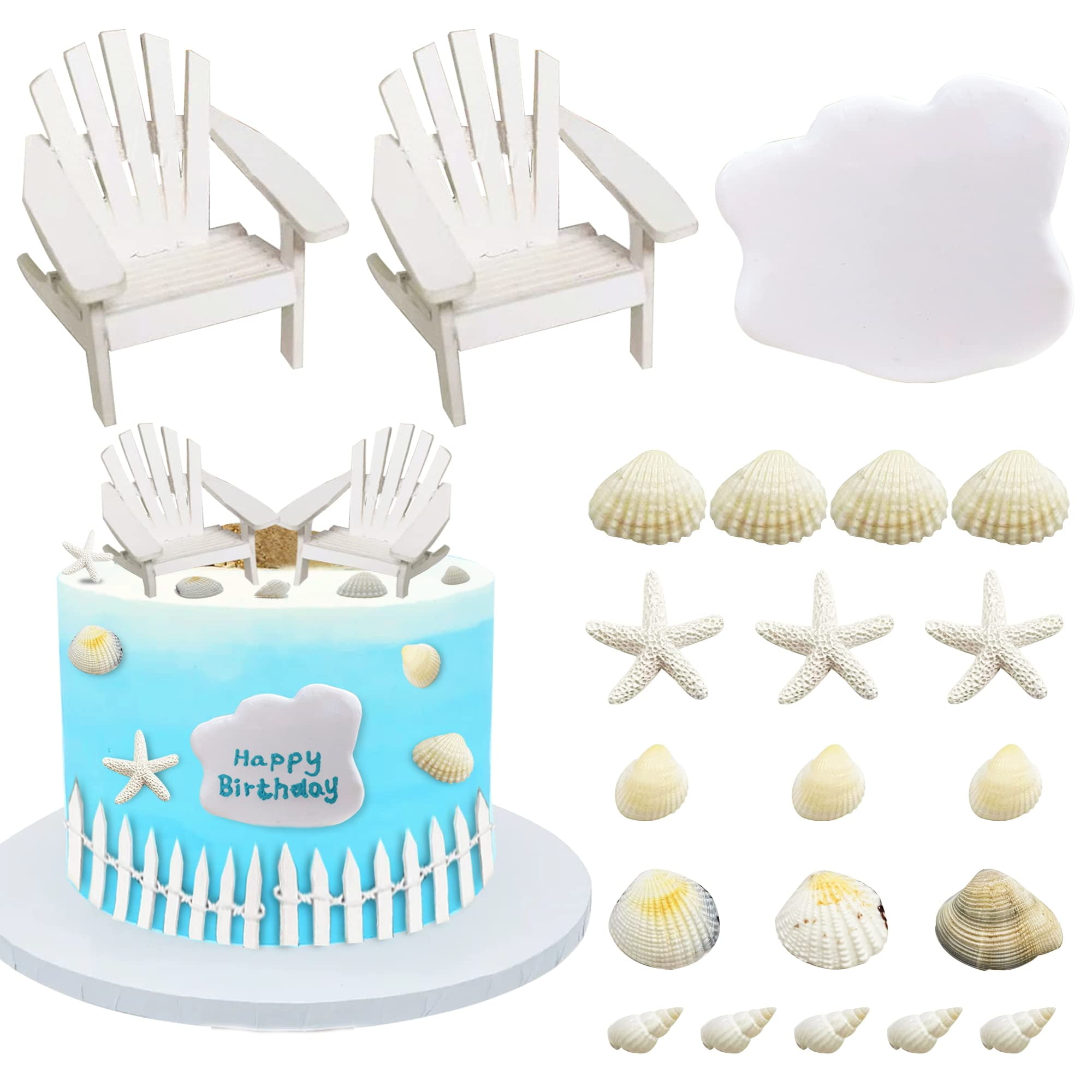 Beach Cake Topper Wedding Cake Topper FSH1 Wooden Adirondack Miniature ...