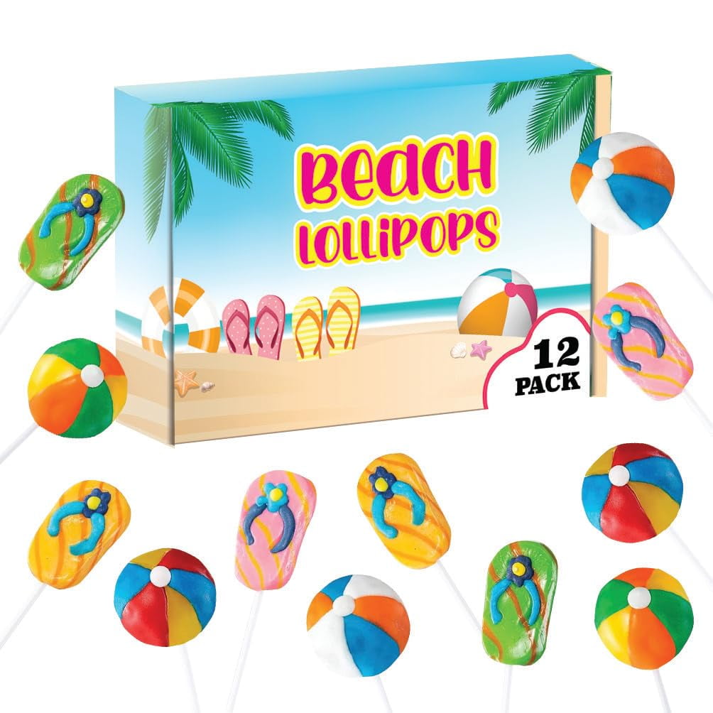 Beach Candy Lollipops - 12 MDA05 Individually Wrapped Themed Treats ...