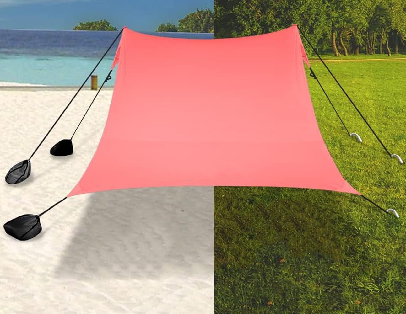 Beach Canopy Windproof Design, Sun Shelter UPF50+ Portable Tent with ...