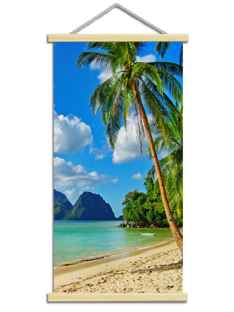 Beach Canvas Scroll Hanger Wall Art Pictures for Living Room Large ...