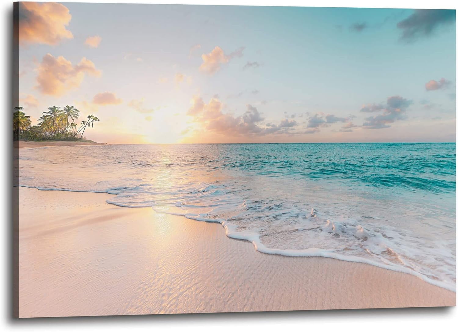 Beach Canvas Wall Art Bathroom: Seascape Coastal Picture Ocean Sunset ...