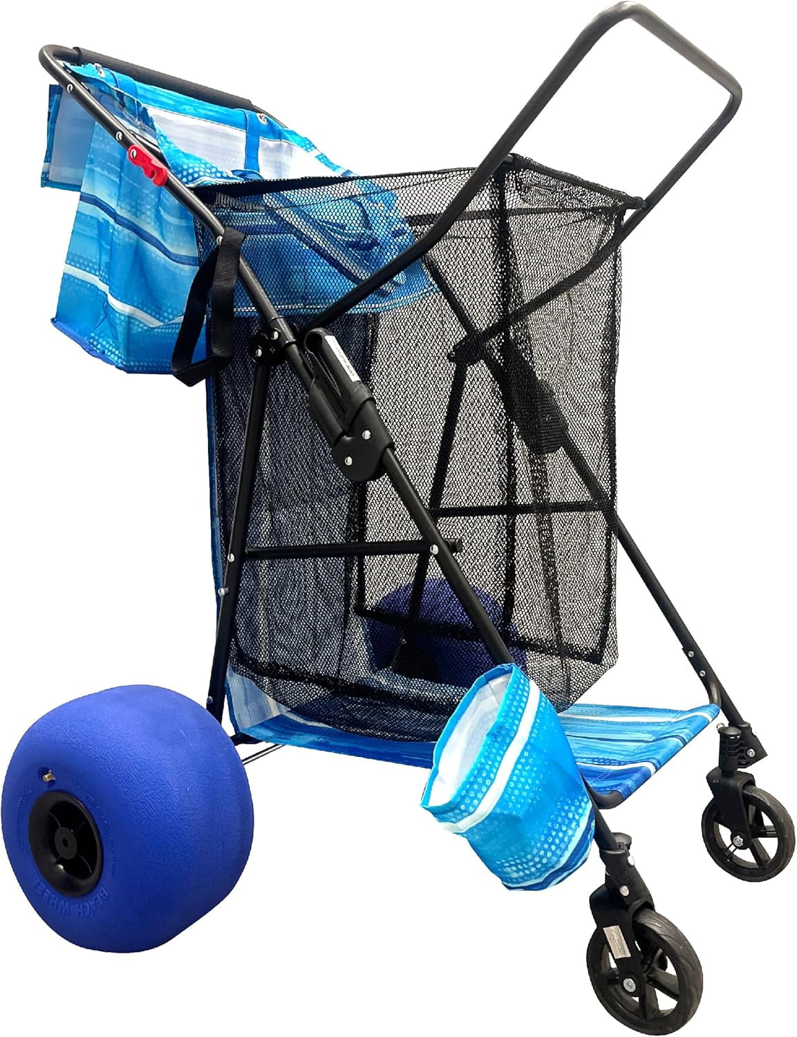 Beach Cart Balloon Wheel Deluxe Heavy Duty Folding Ocean Utility 13” x ...
