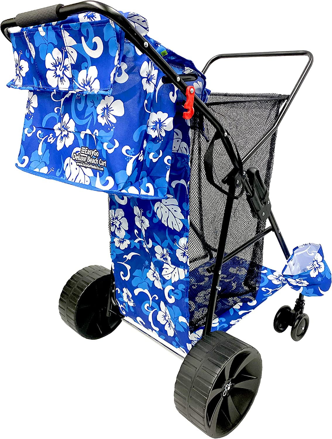 Beach Cart Deluxe Heavy Duty Folding Ocean Utility Large Sand Wheels ...