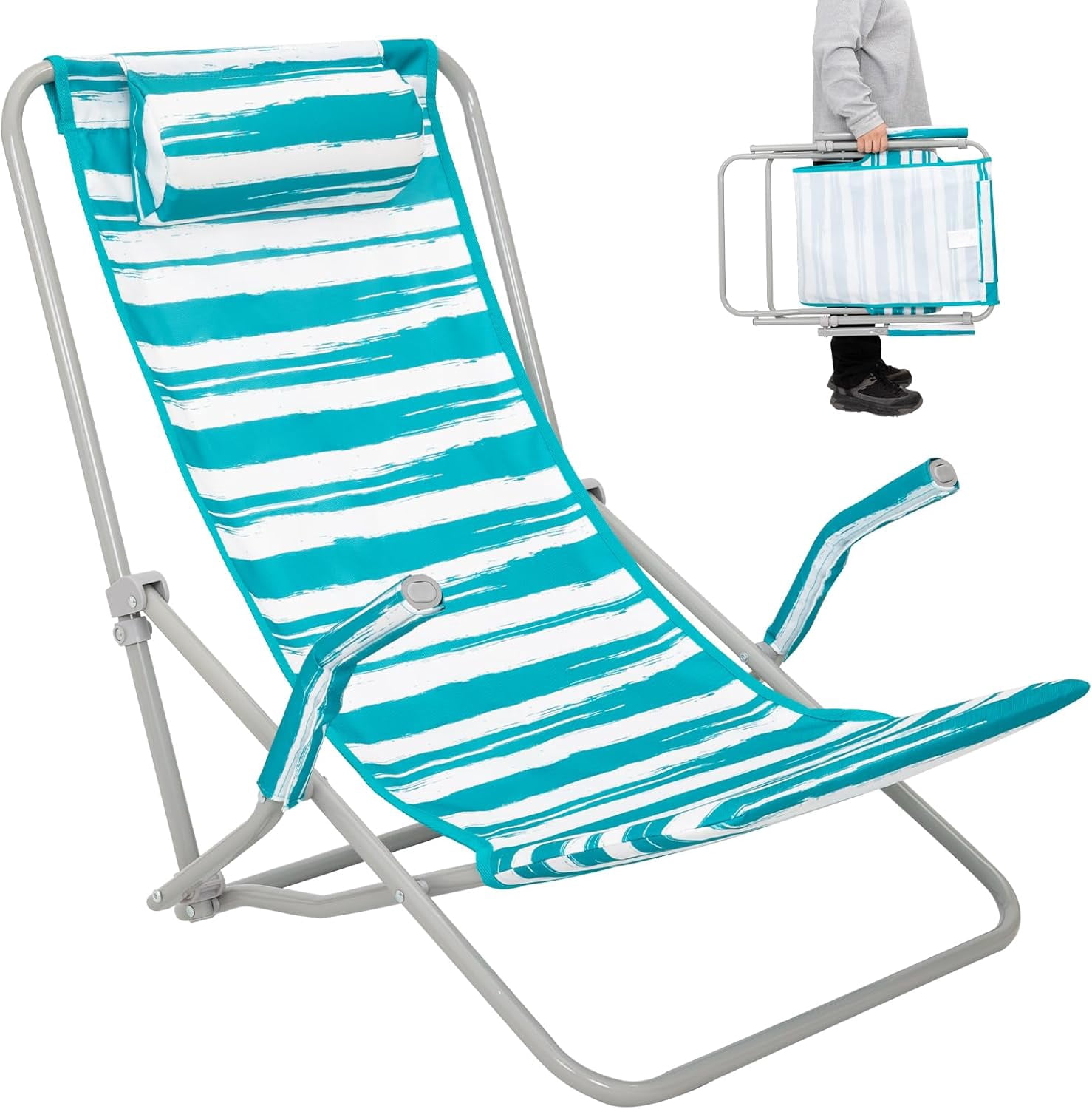 Beach Chair with Backpack Straps, Heavy Duty Backpack Beach Chairs for ...