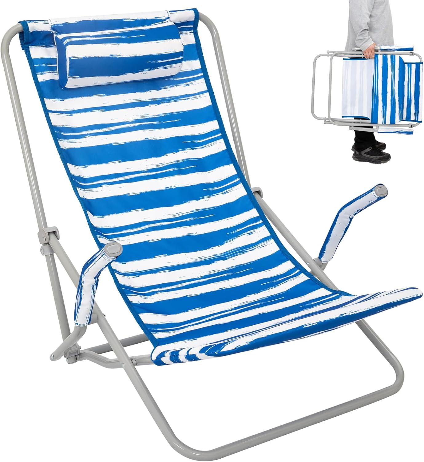 Beach Chair with Backpack Straps, Heavy Duty Backpack Beach Chairs for ...