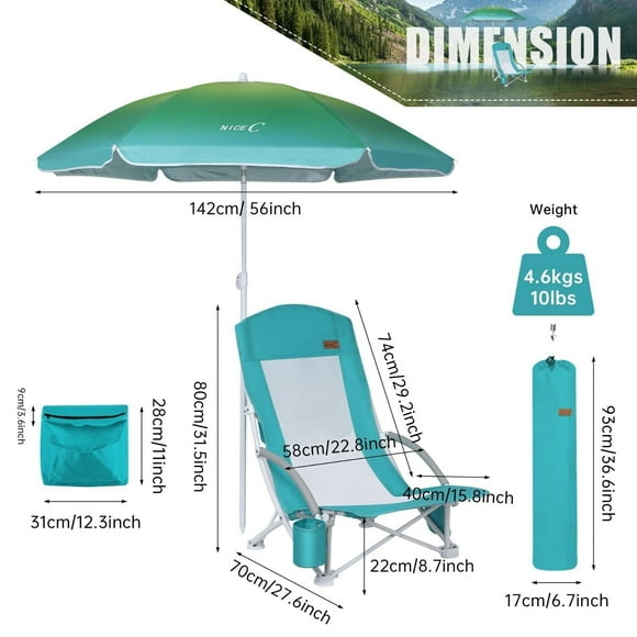 Beach Chair Set Umbrella