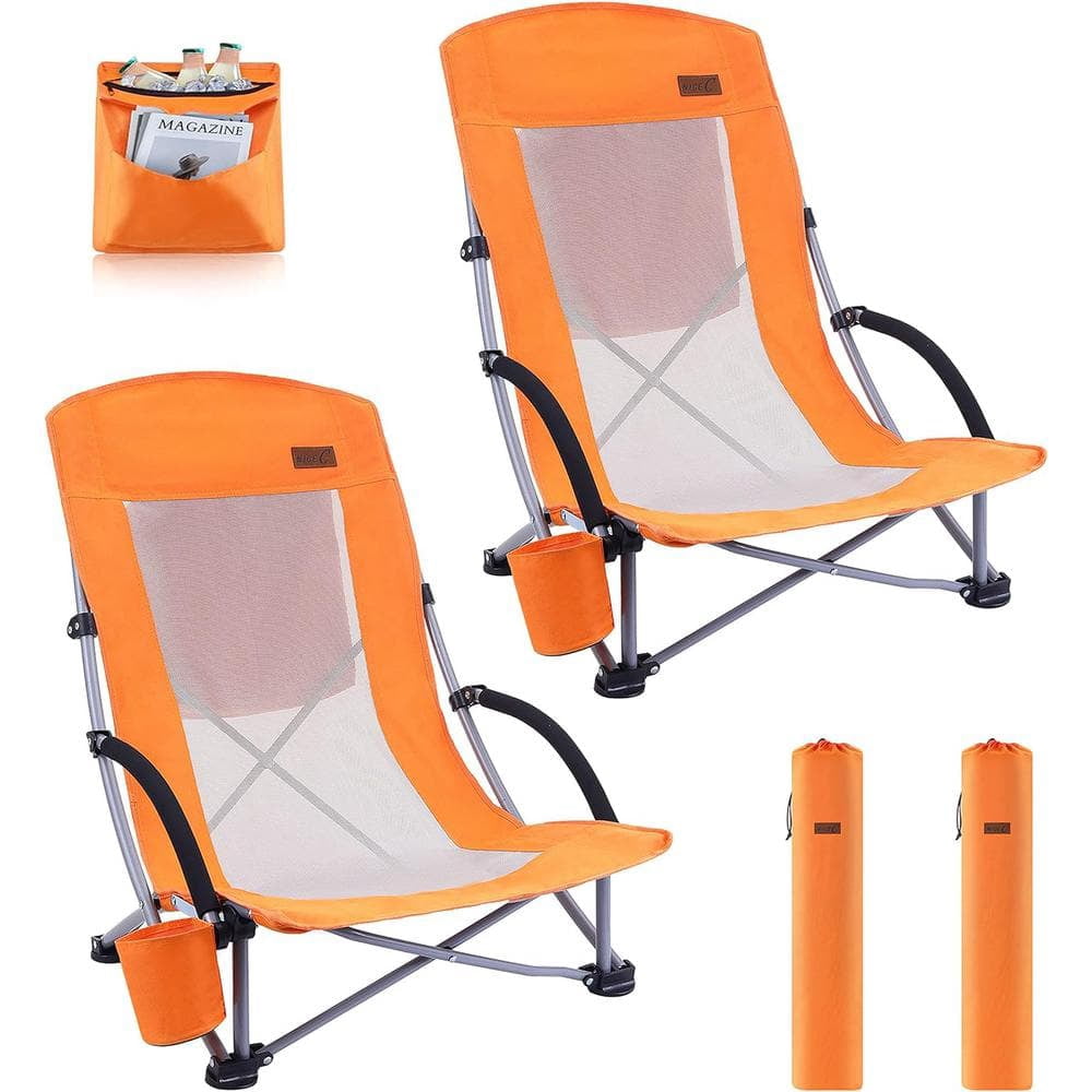 Beach Chair, Beach Chairs for Adults with Cooler Compact High Back, Cup ...