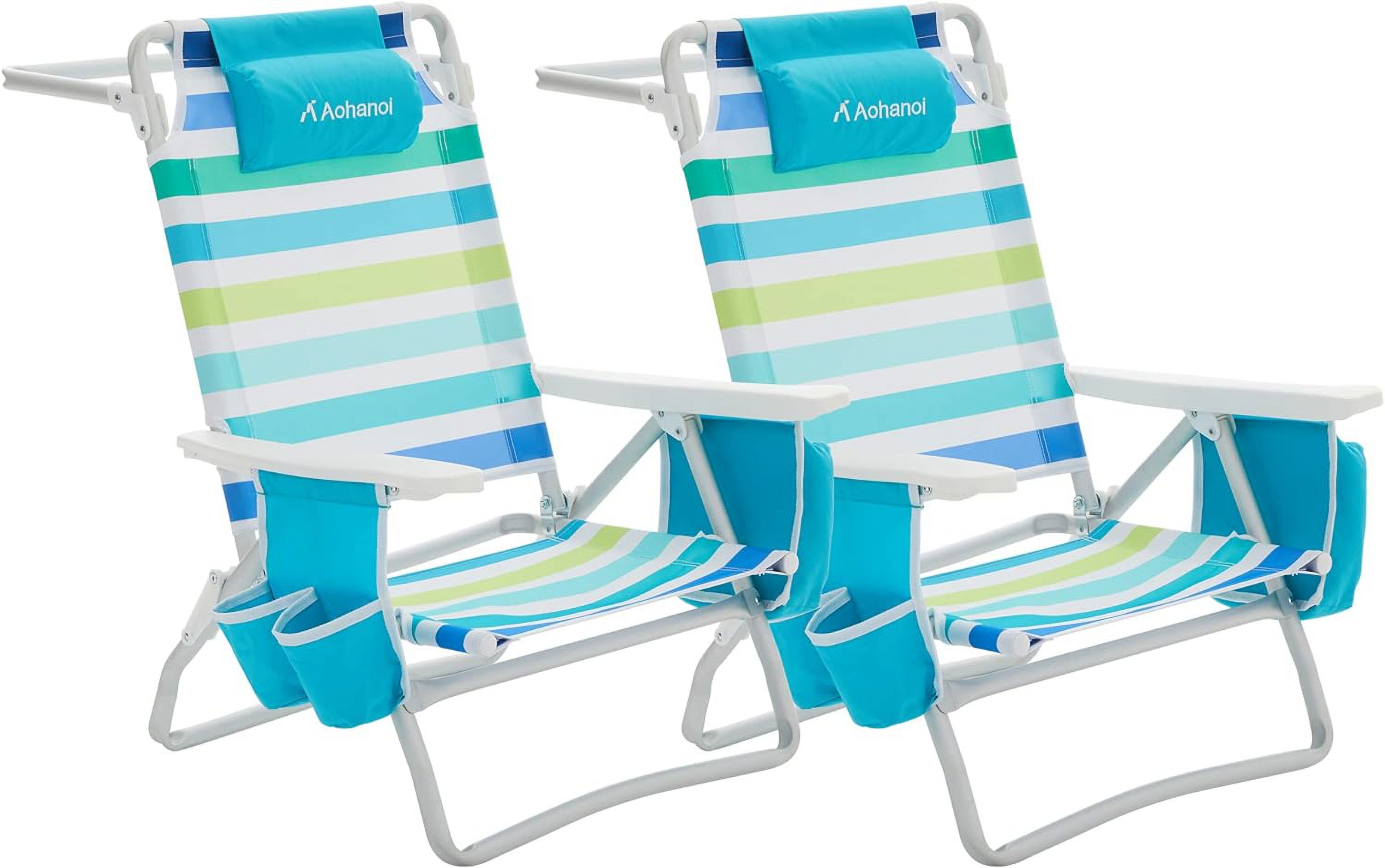 Beach Chair, Beach Chairs for Adults 2 Pack, Outdoor Folding Beach ...
