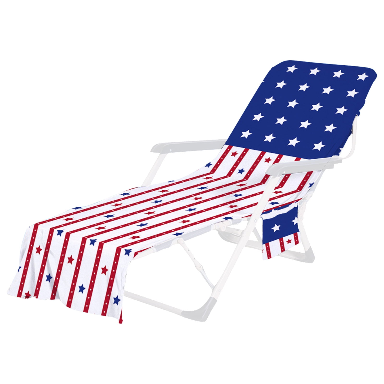 Beach Chair Cover With Side Pockets,Microfiber Chaise Lounge Chair ...