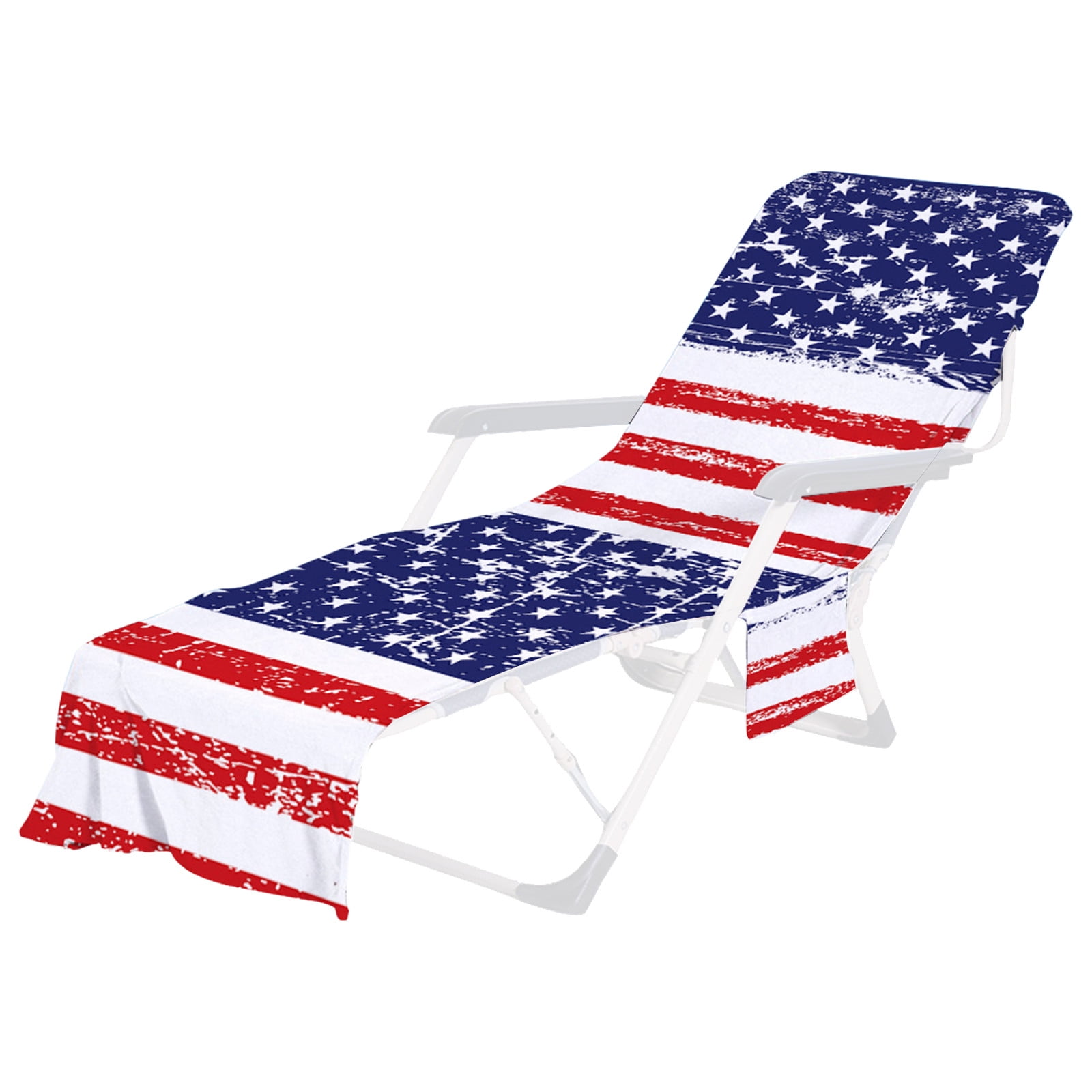 Beach Chair Cover with Side Pockets,Microfiber Chaise Chair Towel Cover ...