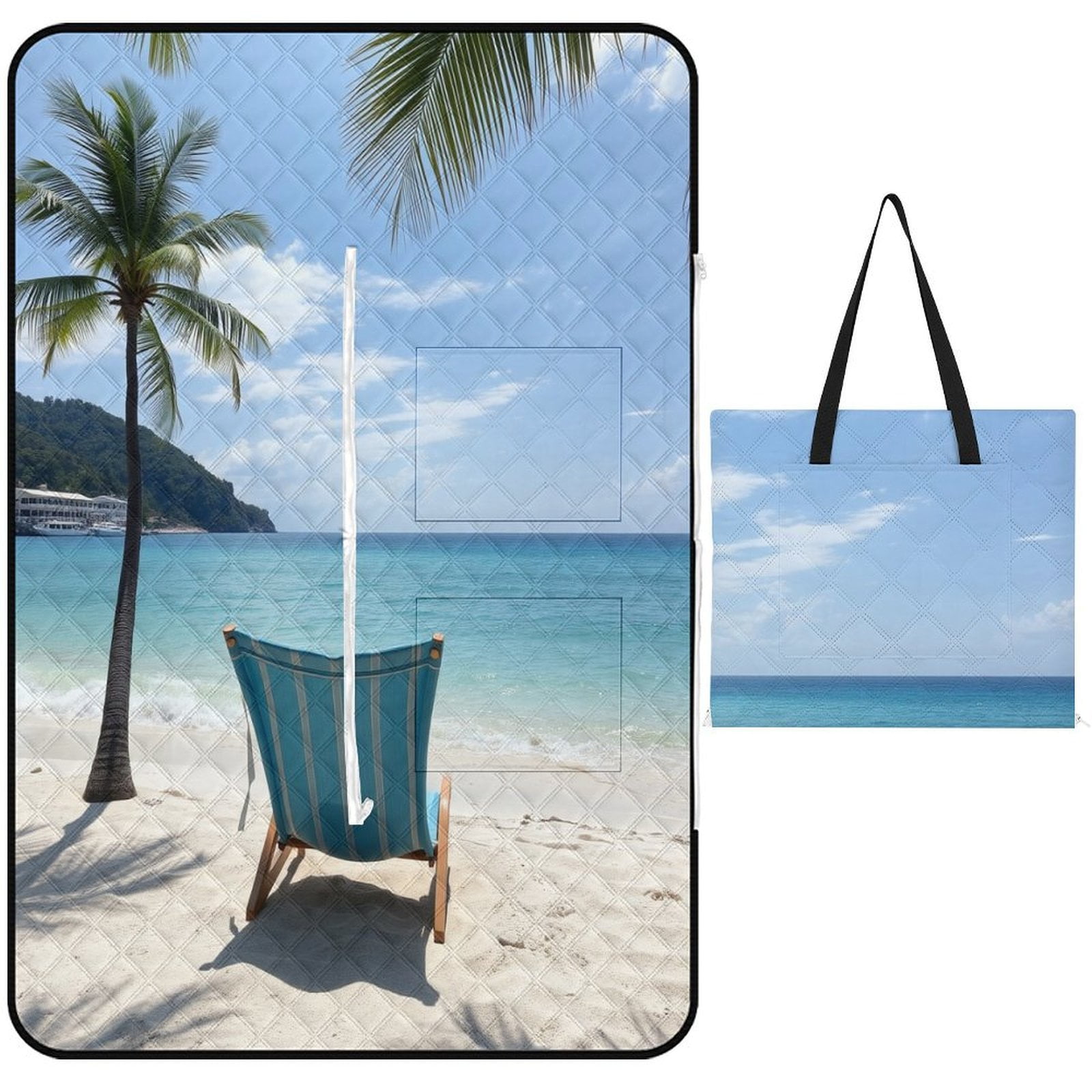 Beach Chair Paradise Bliss Portable Waterproof Outdoor Picnic Mat ...