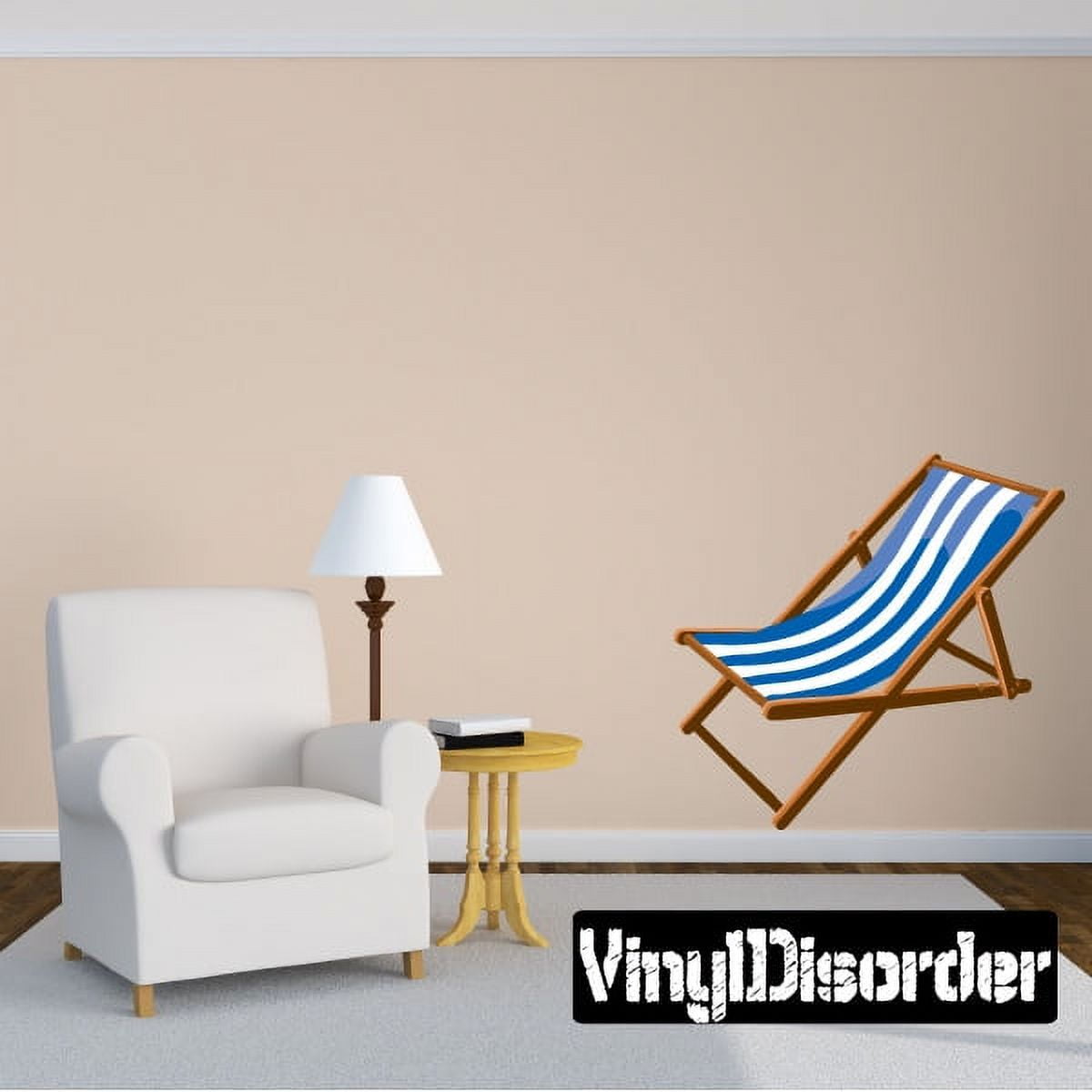 Beach Chair Wall Decal - Vinyl Car Sticker - Uscolor009 - 25 Inches ...