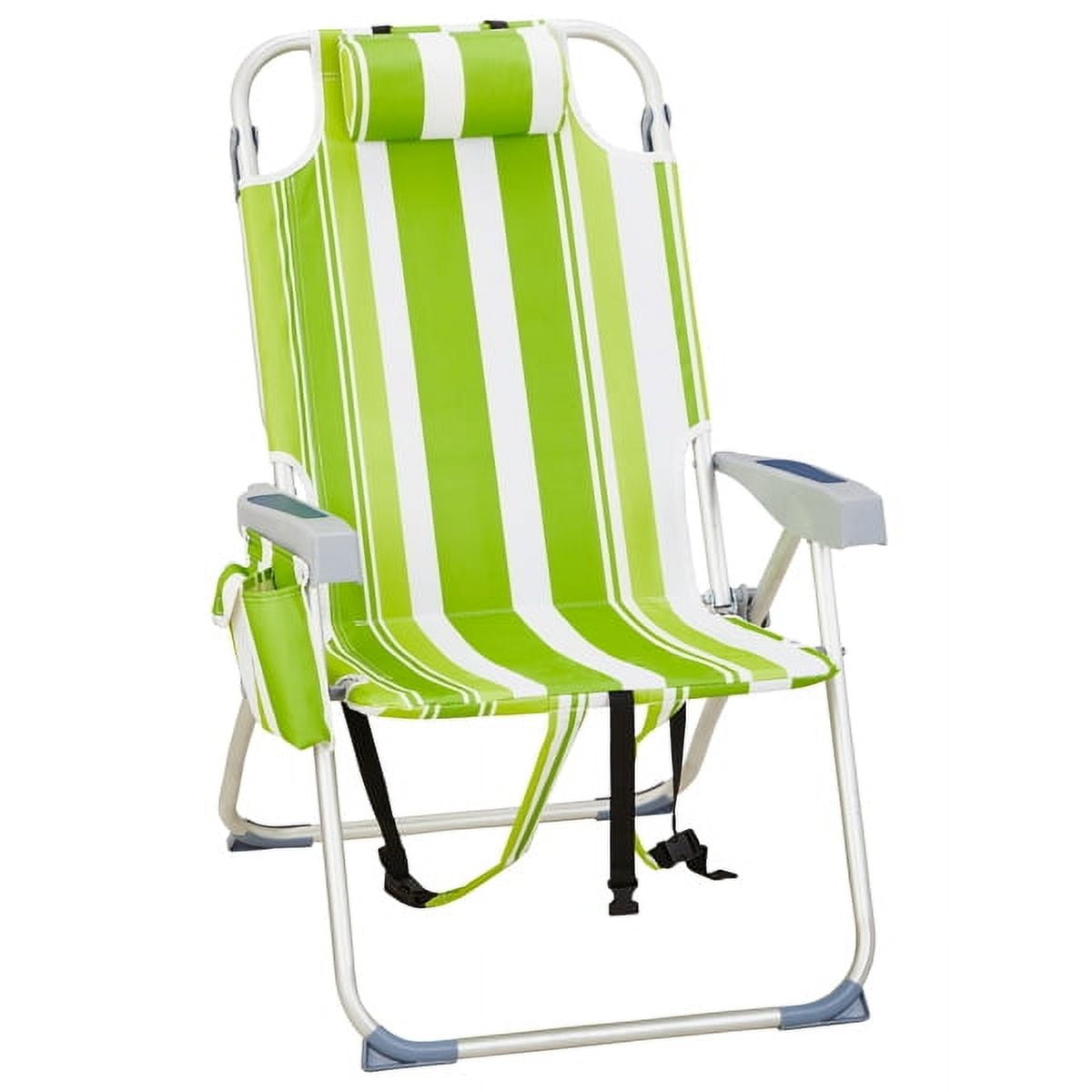 Beach Chairs with 5-Position Recline, 330lbs Folding Backpack Beach ...