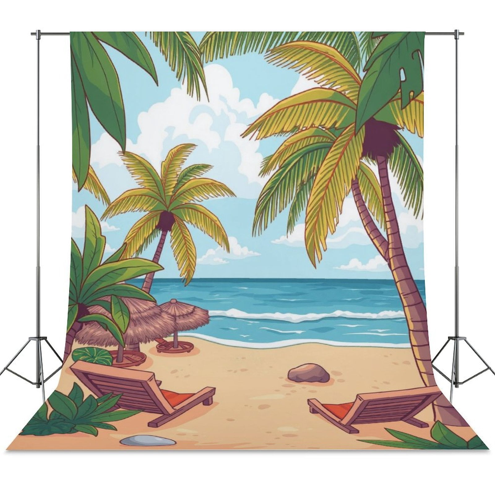 Beach Chairs Palm Trees Photography Backdrops Adult Photostudio Props ...